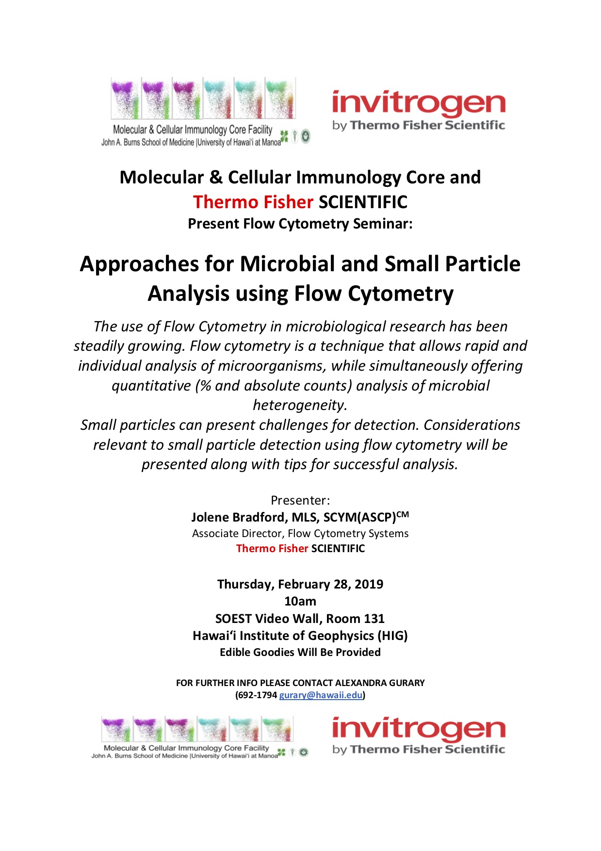 MCI Core & ThemoFisher Scientific Flow Cytometry Seminar: “Approaches ...